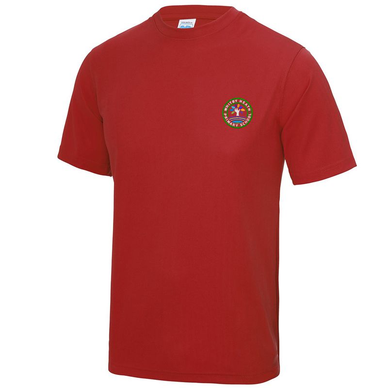 *NEW LOGO* Whitby Heath 'Cool' PE T-Shirt Fire Red – Uniformity Schools